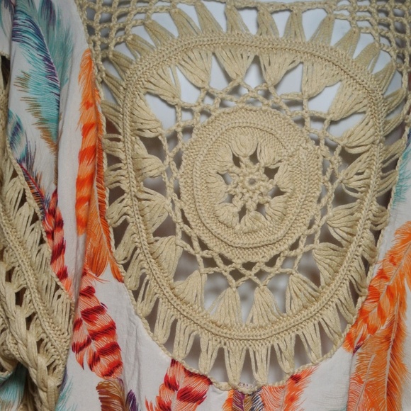 Tops | Suncatcher Boho Festival Crochet Macrame Top M L | Poshmark